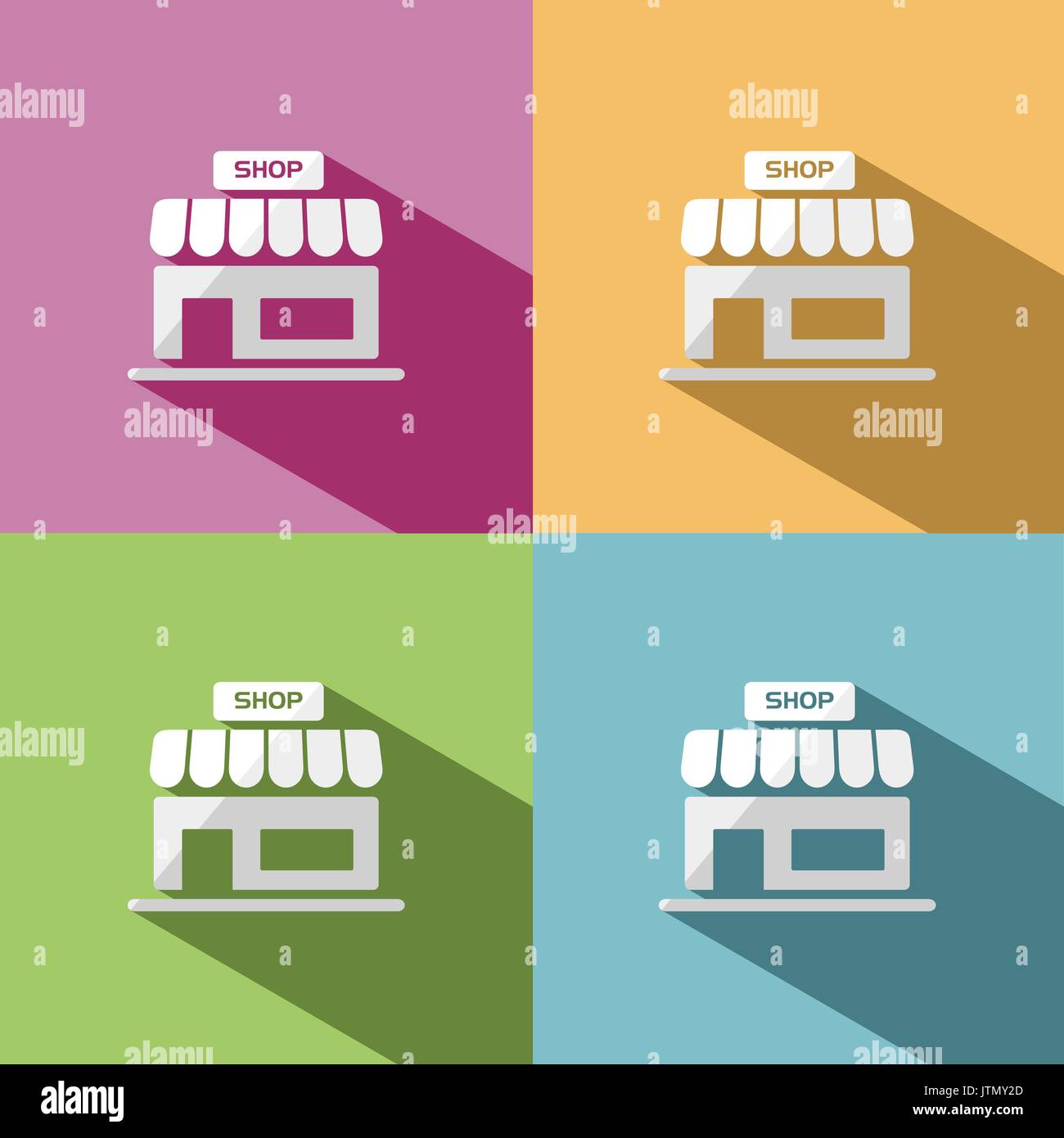 Shop icon with shadow on colored backgrounds Stock Vector Image & Art ...