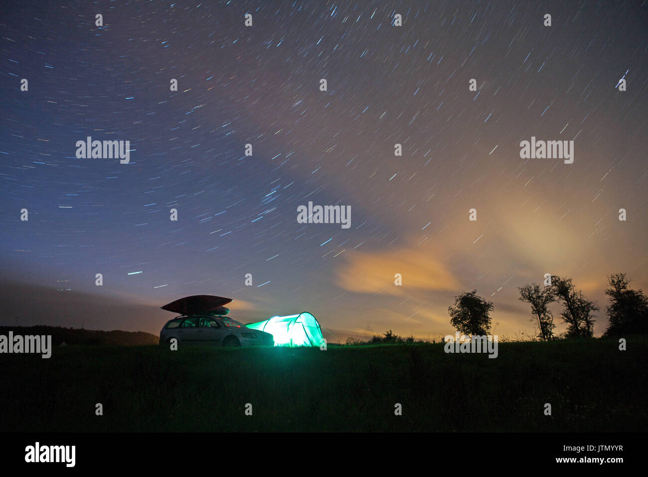 Wild night camping Stock Photo - Alamy