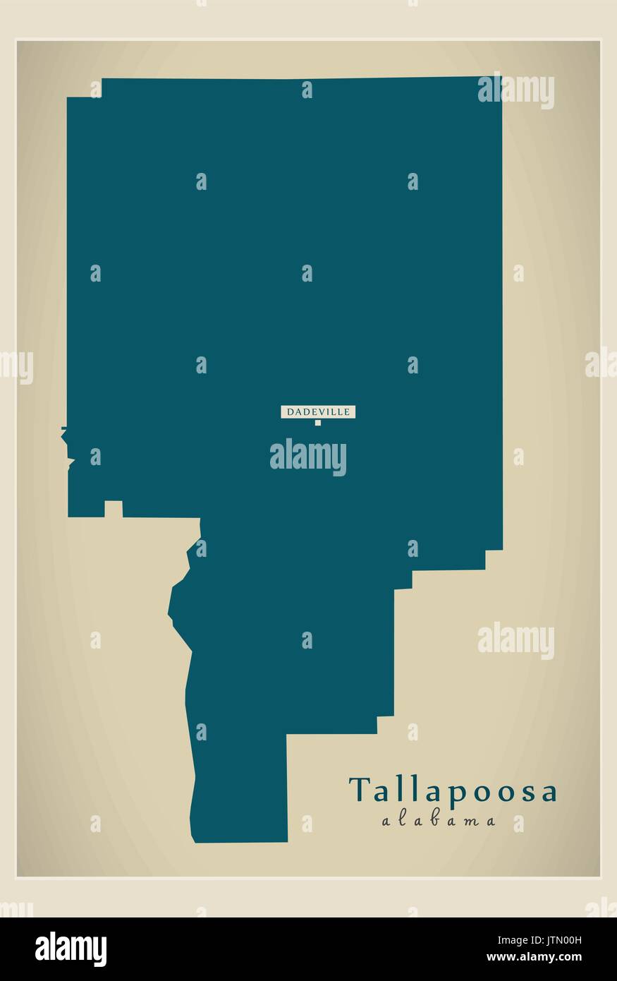 Modern Map - Tallapoosa Alabama county USA illustration Stock Vector Image & Art - Alamy