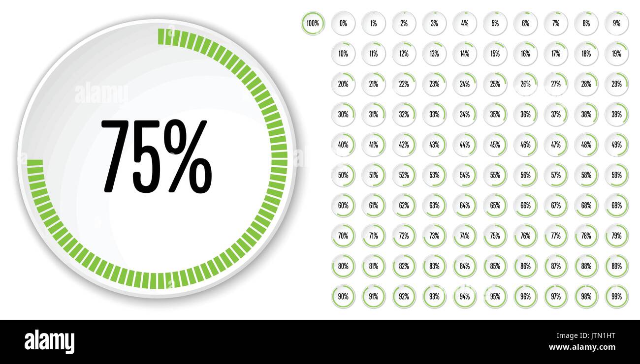 Set of circle percentage diagrams from 0 to 100 ready-to-use for web ...