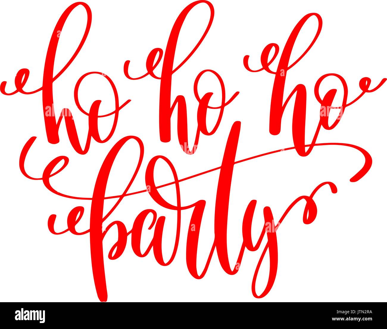 ho ho ho party red hand lettering inscription to christmas and 2 Stock ...