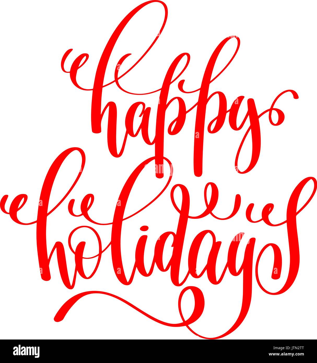 happy holidays red hand lettering inscription to christmas and 2 Stock ...
