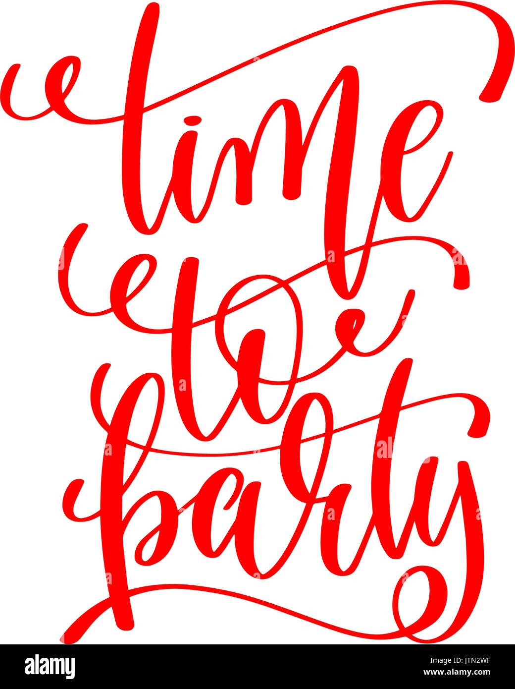time to party red hand lettering inscription to christmas and 20 Stock ...