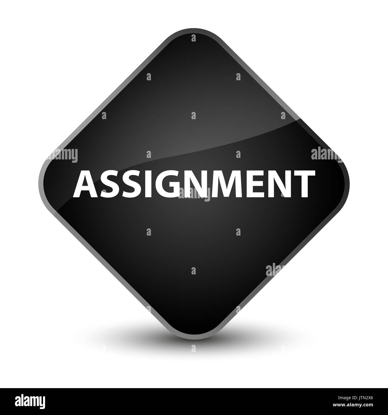 Assignment isolated on elegant black diamond button abstract ...
