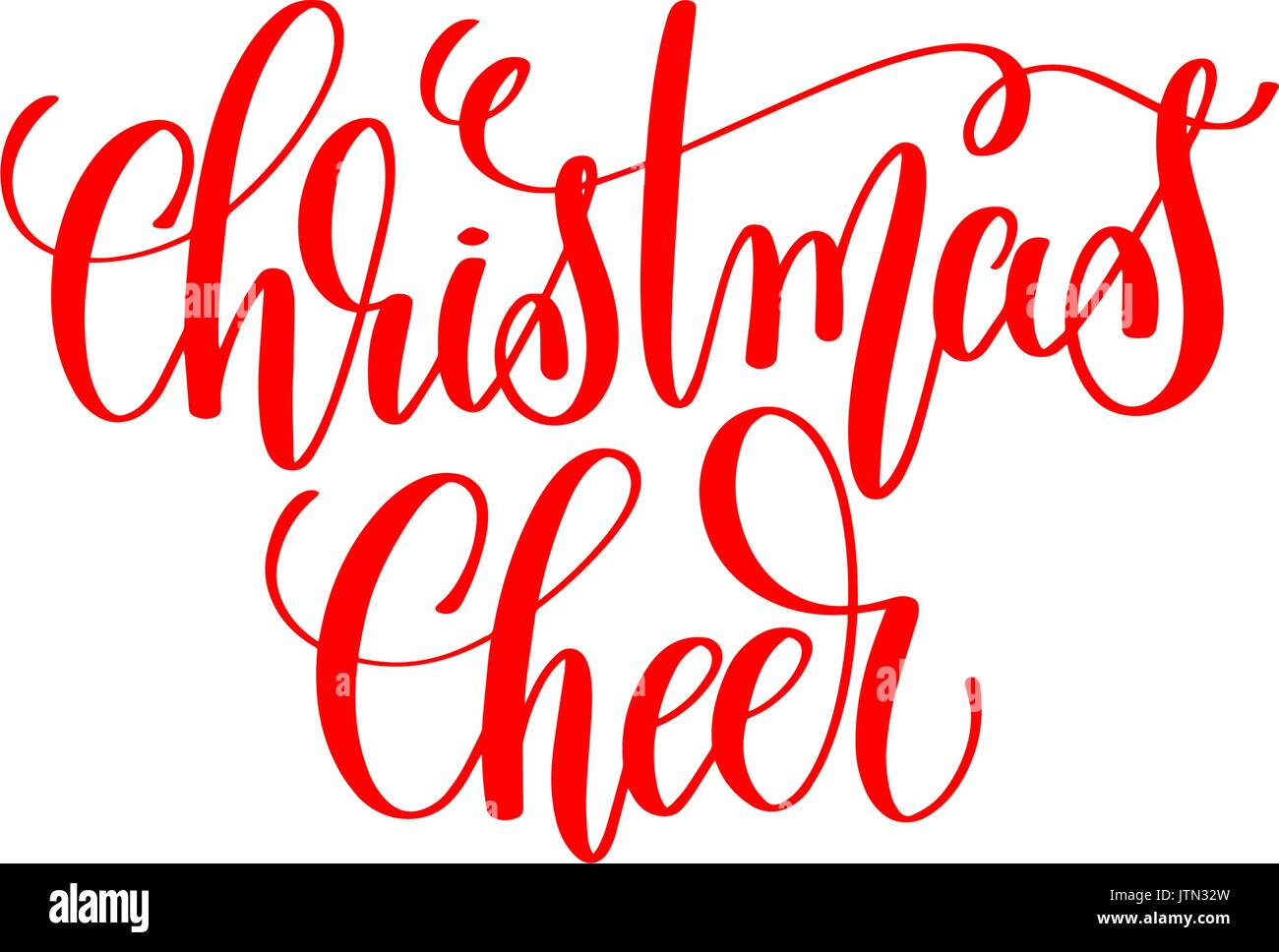 christmas cheer red hand lettering inscription to christmas and Stock ...