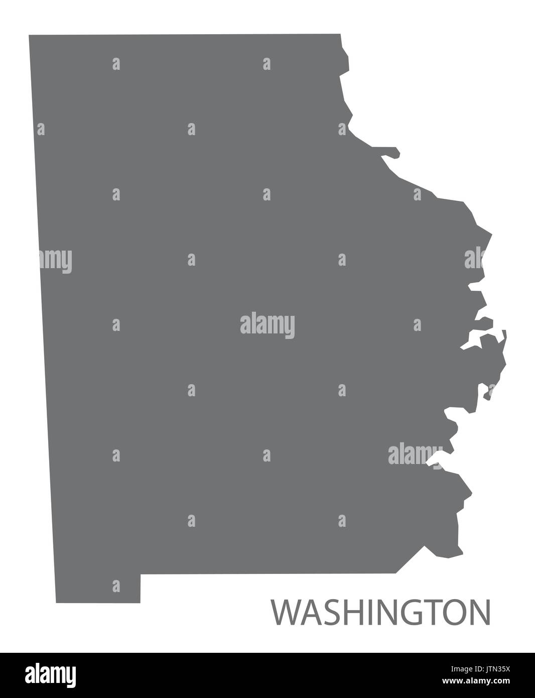 Washington county map of Alabama USA grey illustration silhouette Stock ...