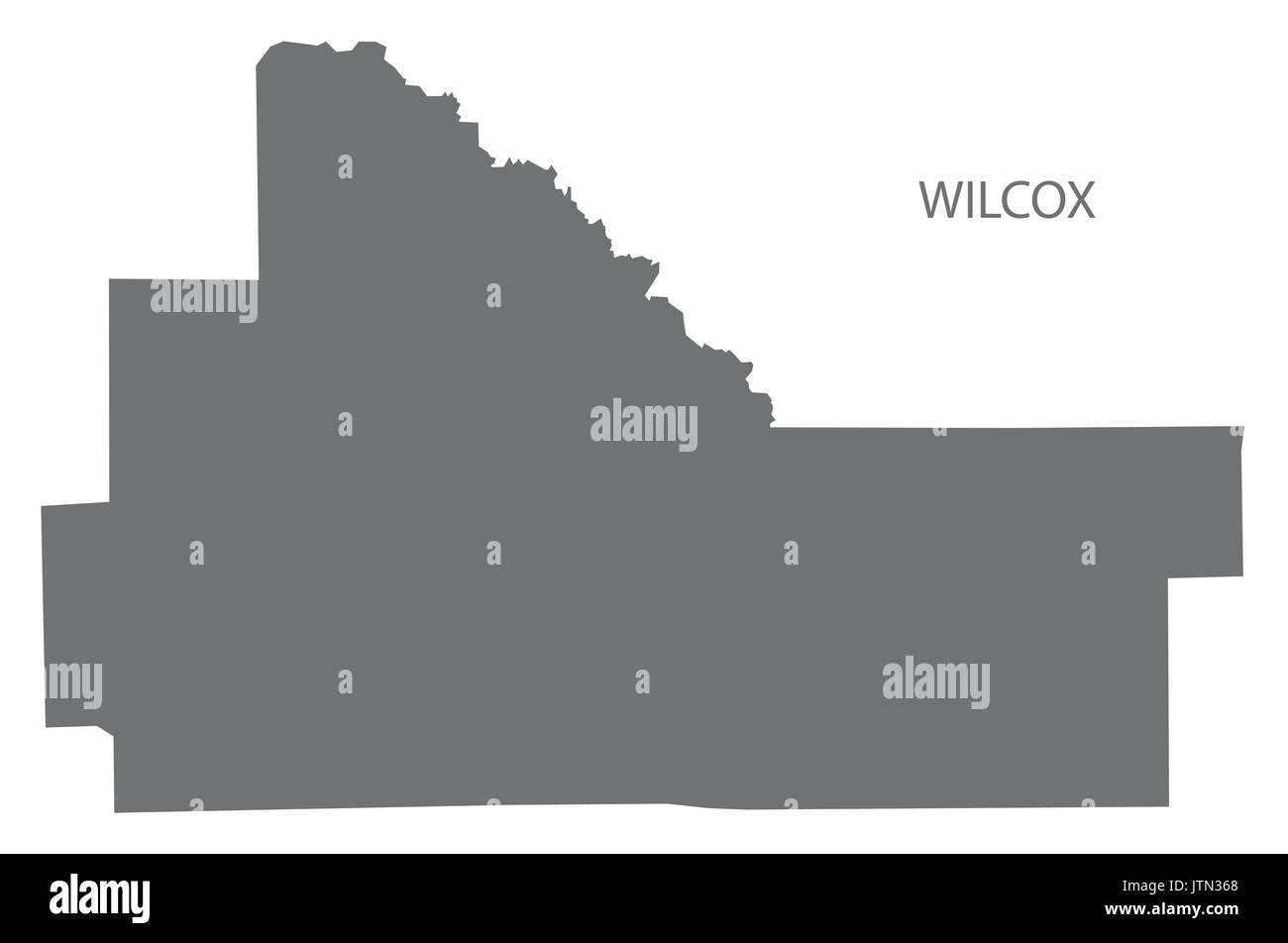 Wilcox county map of Alabama USA grey illustration silhouette Stock ...