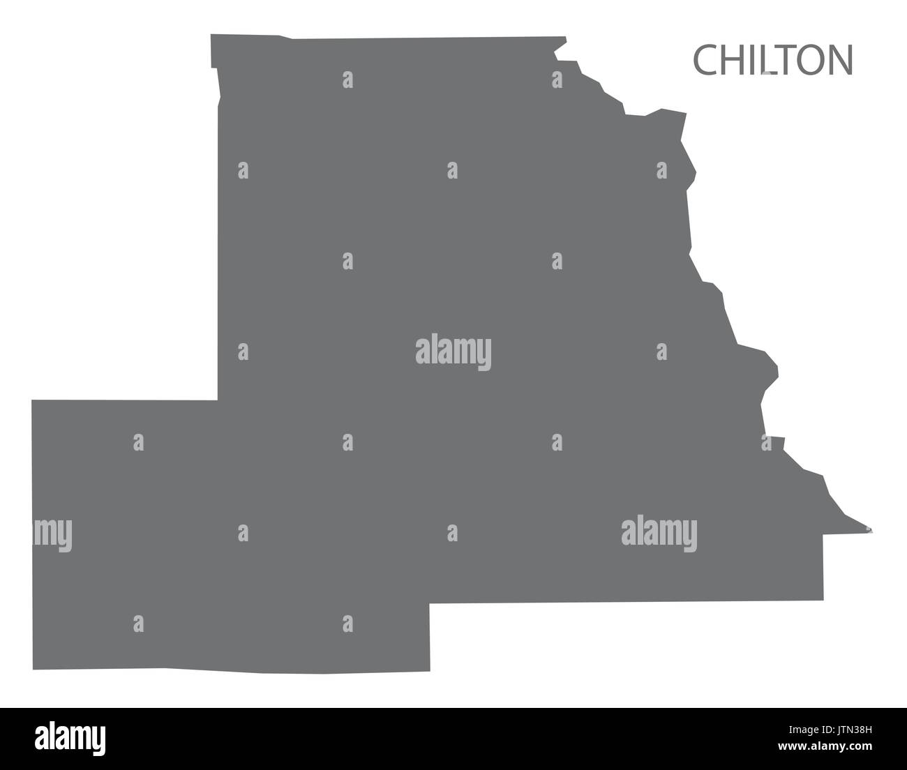 Chilton county map of Alabama USA grey illustration silhouette Stock ...