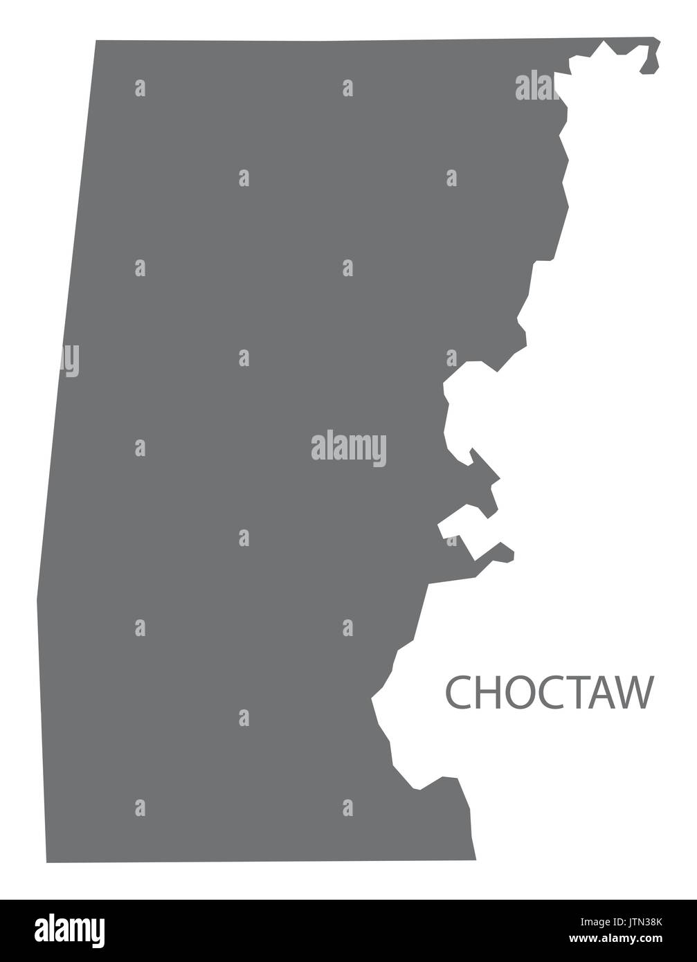Choctaw county map of Alabama USA grey illustration silhouette Stock ...