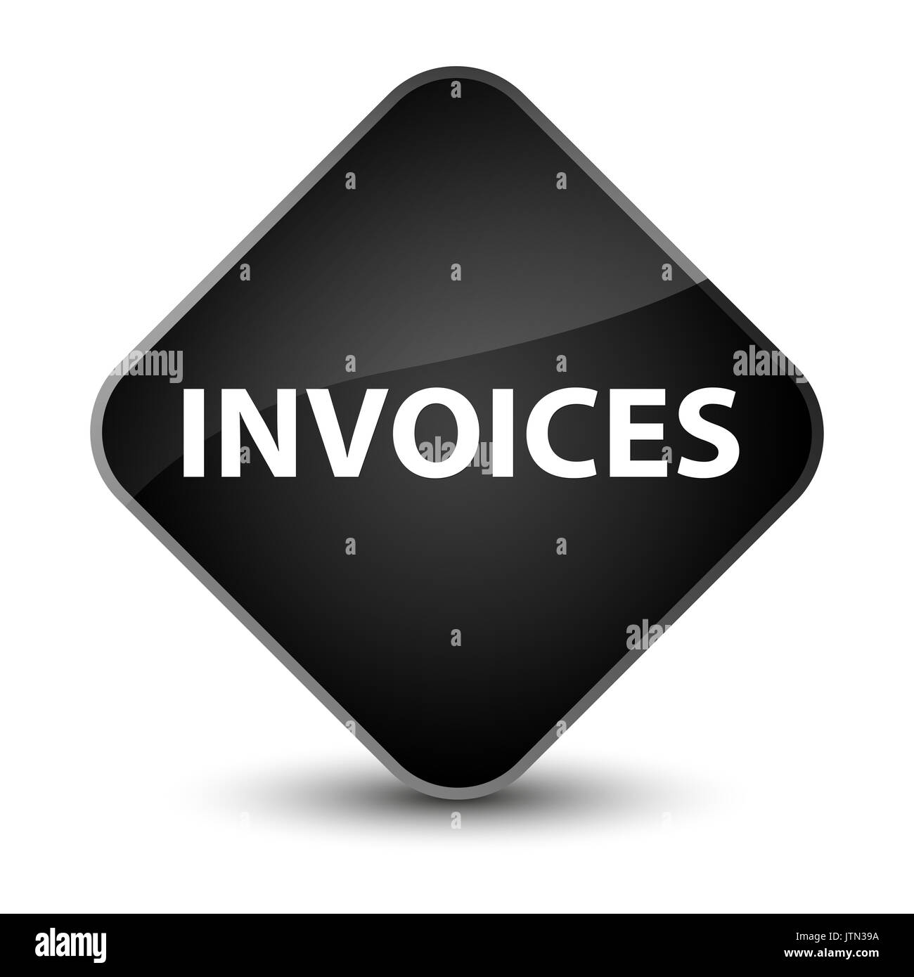 Invoices isolated on elegant black diamond button abstract illustration ...