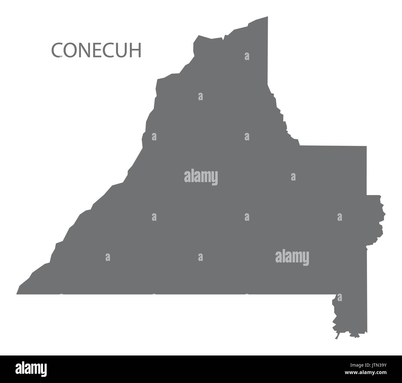 Conecuh county map of Alabama USA grey illustration silhouette Stock ...