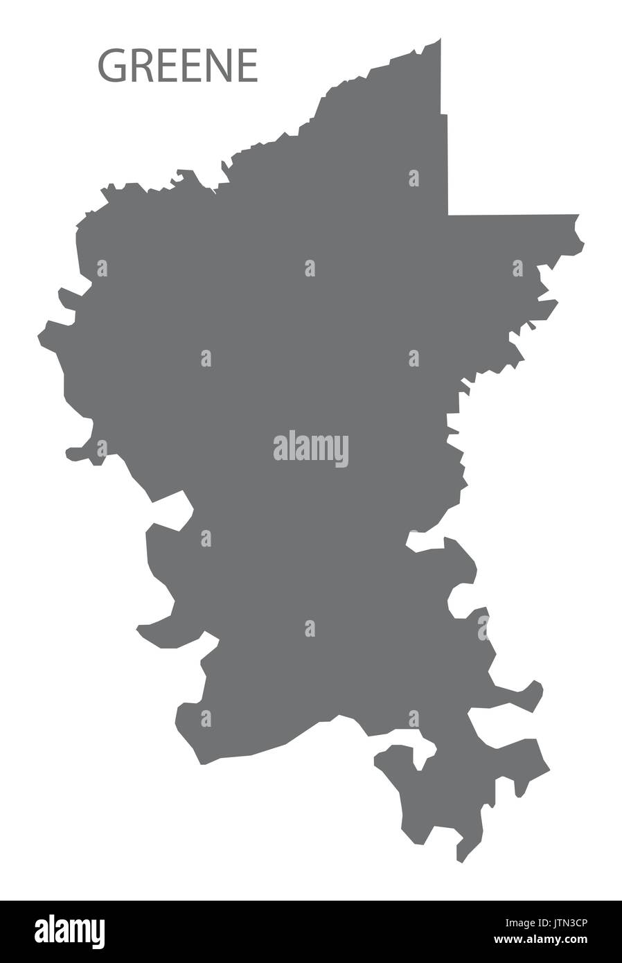 Greene county map of Alabama USA grey illustration silhouette Stock ...