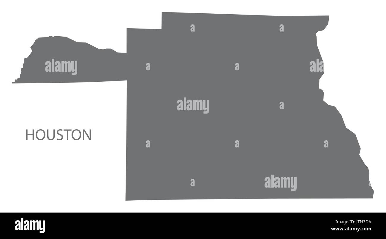 Houston county map of Alabama USA grey illustration silhouette Stock ...