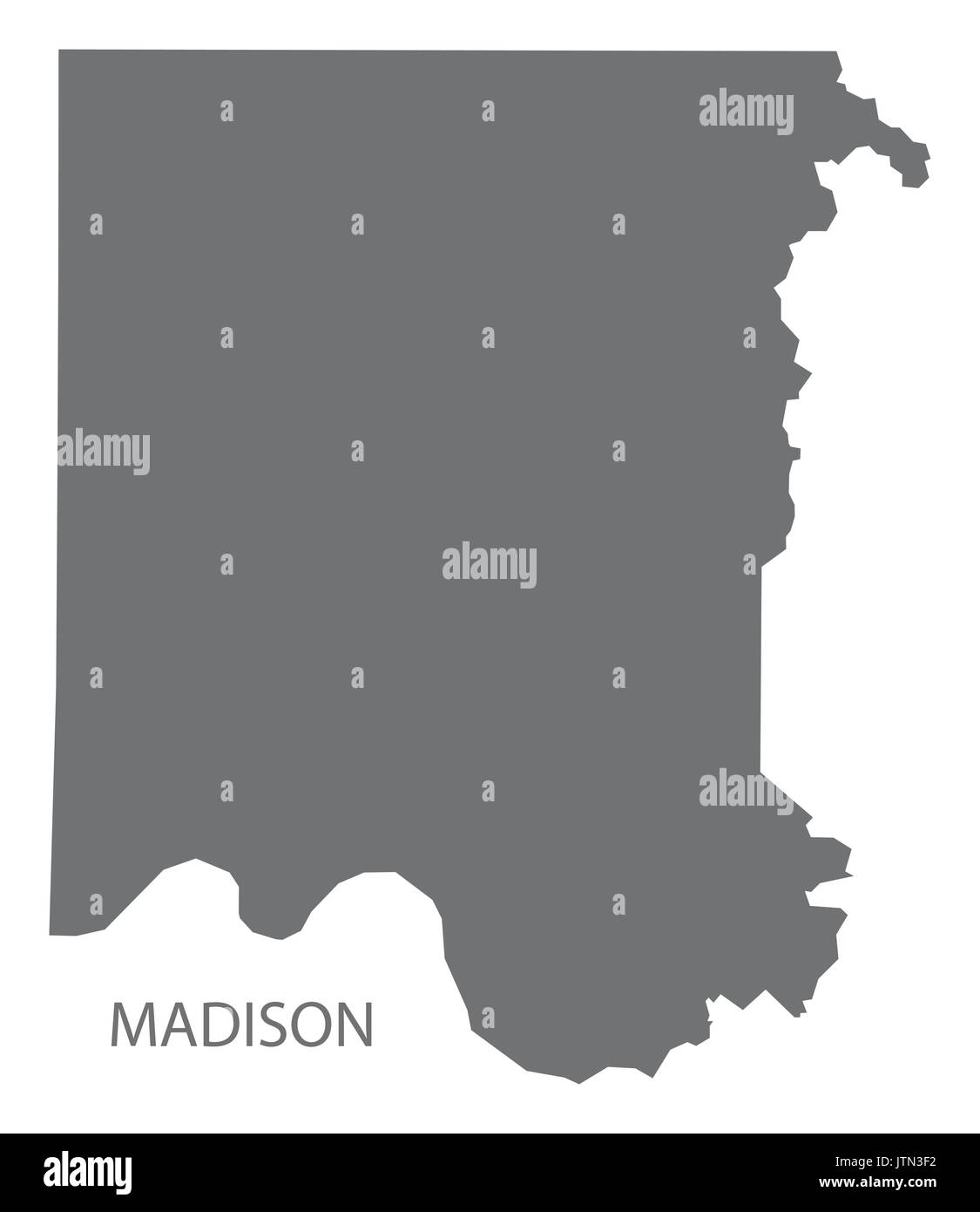 Madison county map of Alabama USA grey illustration silhouette Stock ...