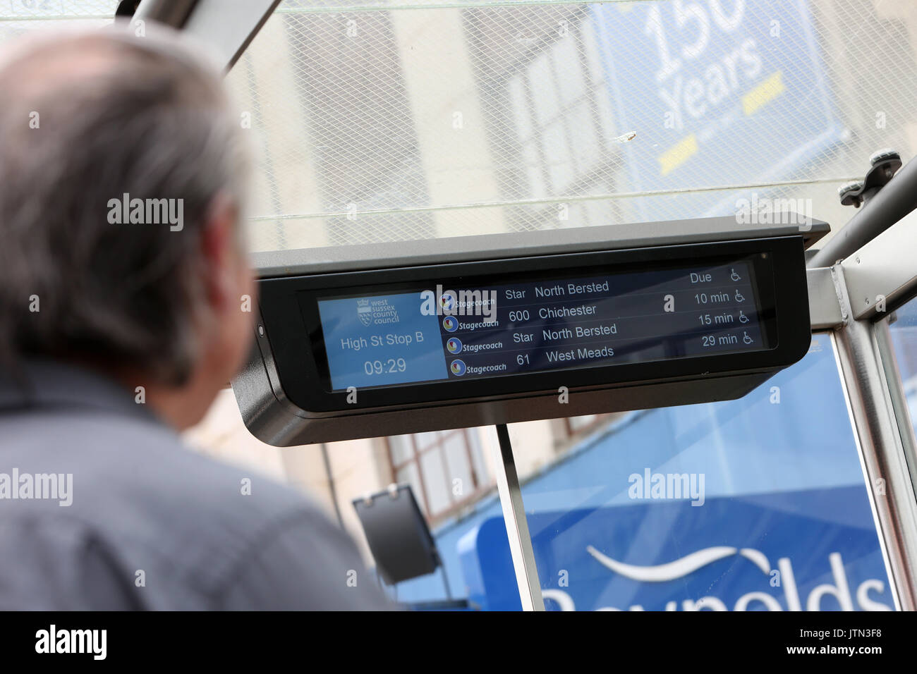 Bus stop display bus arrival hi-res stock photography and images - Alamy