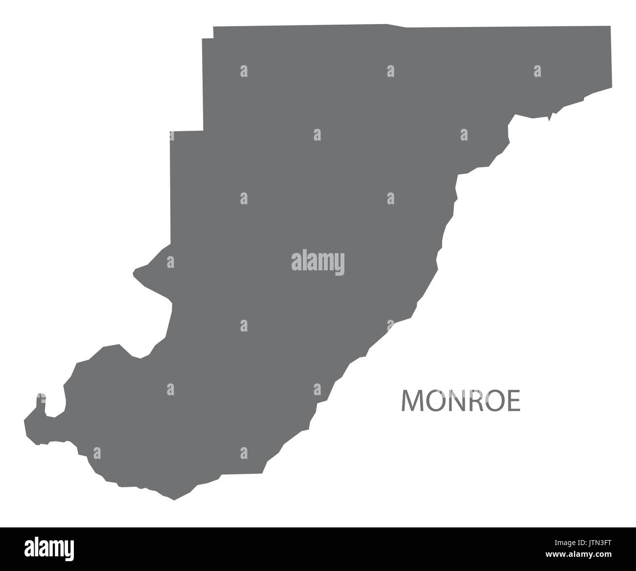 Monroe county map of Alabama USA grey illustration silhouette Stock ...