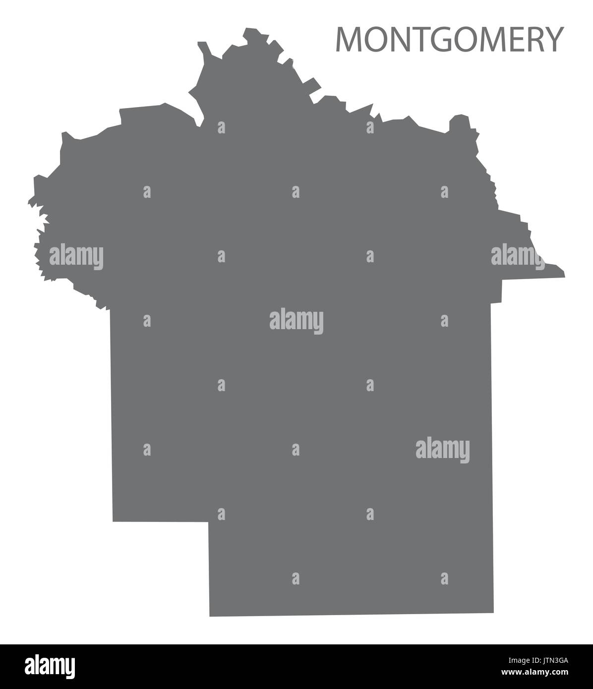 Montgomery county map of Alabama USA grey illustration silhouette Stock ...