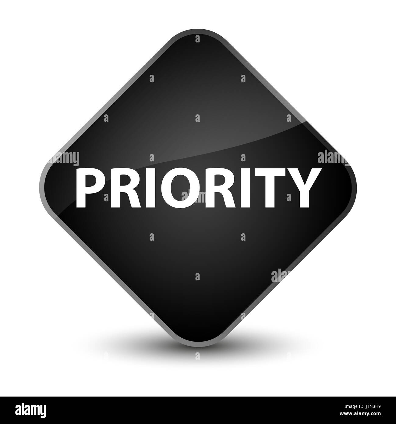 Priority isolated on elegant black diamond button abstract illustration ...