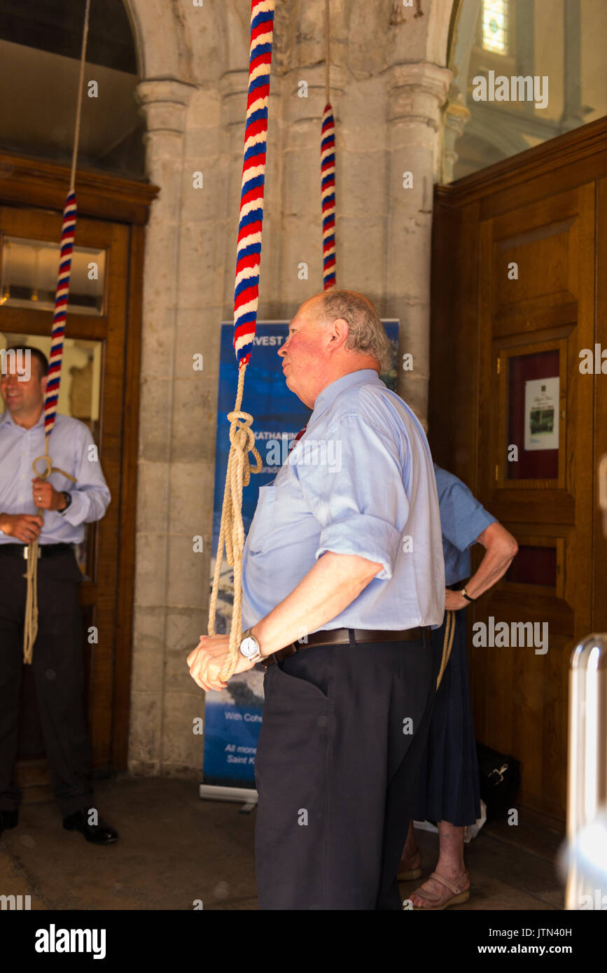 Church bell ropes ringing hi-res stock photography and images - Alamy