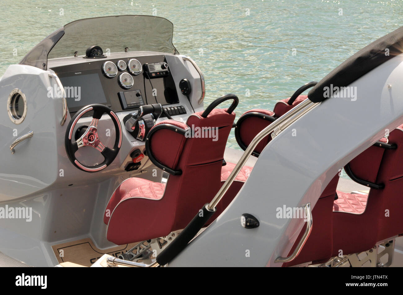 fast rib or rigid inflatable boat with two 2 large 200hp horsepower ...