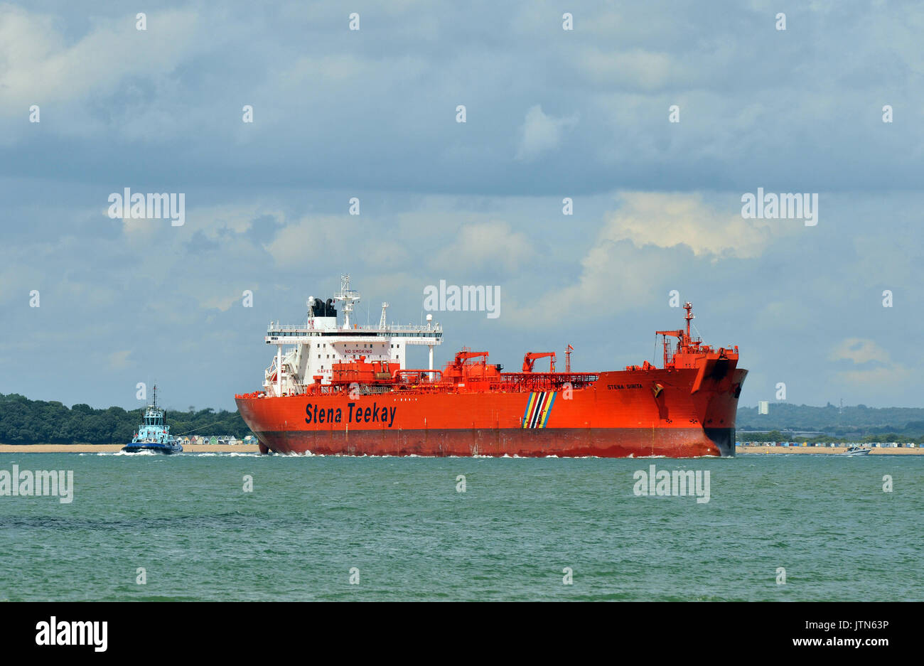 A very large stena teekay oil tanker leaving the port of Southampton or ...