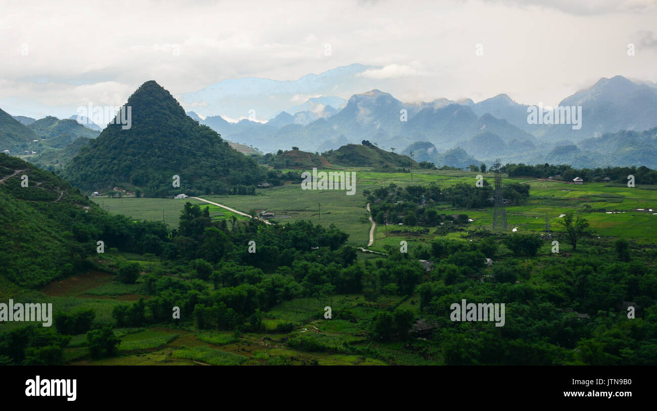 Mountain scenery at summer day in Mai Chau, Northern Vietnam. Mai Chau ...