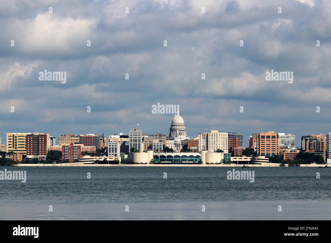 Downtown skyline of Madison, the capital city of Wisconsin, USA ...