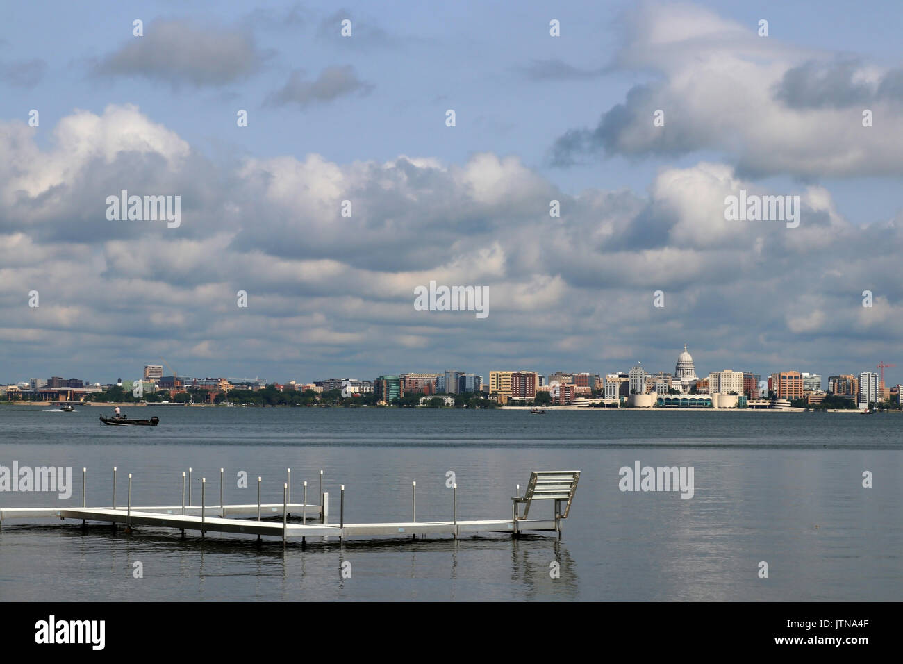 Downtown skyline of Madison, the capital city of Wisconsin, USA ...