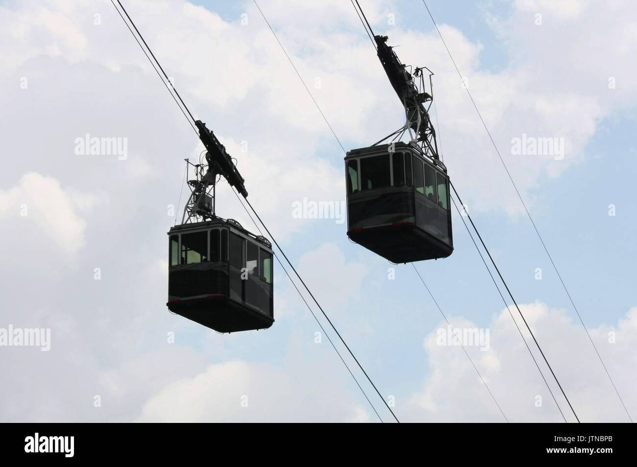 The cable car over the head Stock Photo - Alamy