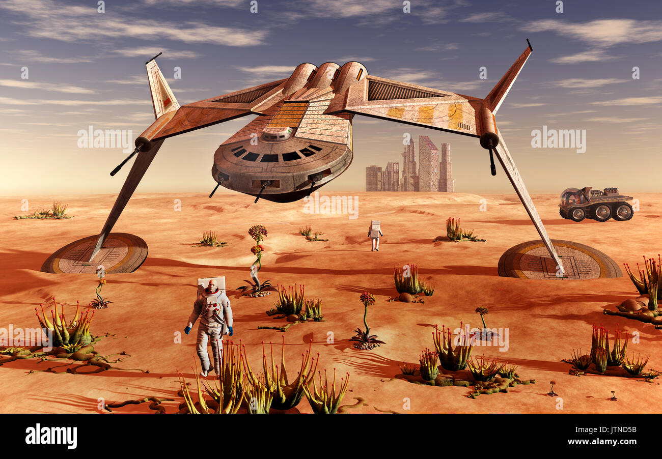 Colonizing & Terraforming The Surface Of Mars Stock Photo - Alamy