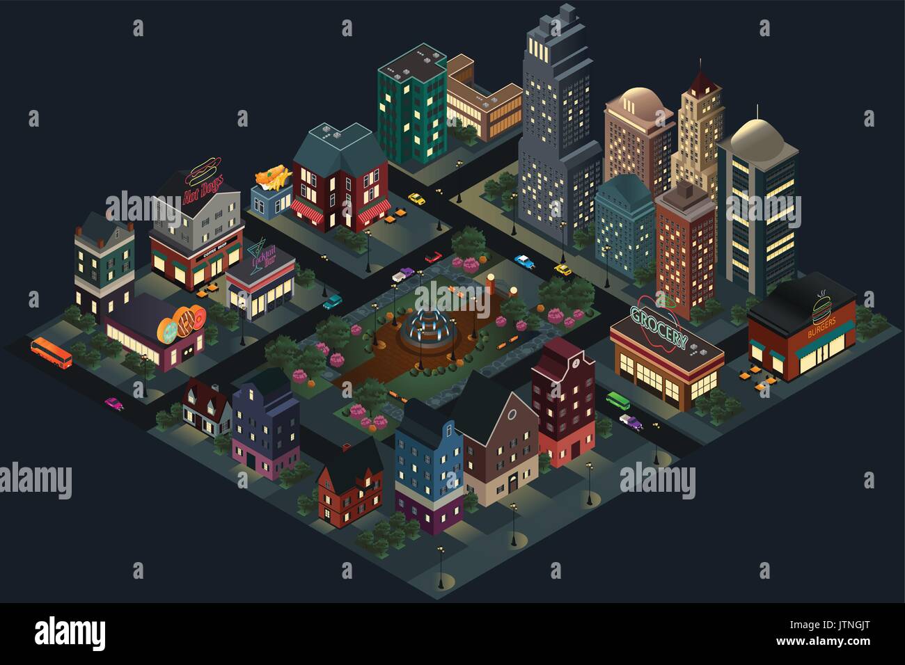 High rise modern downtown buildings Stock Vector Images - Alamy