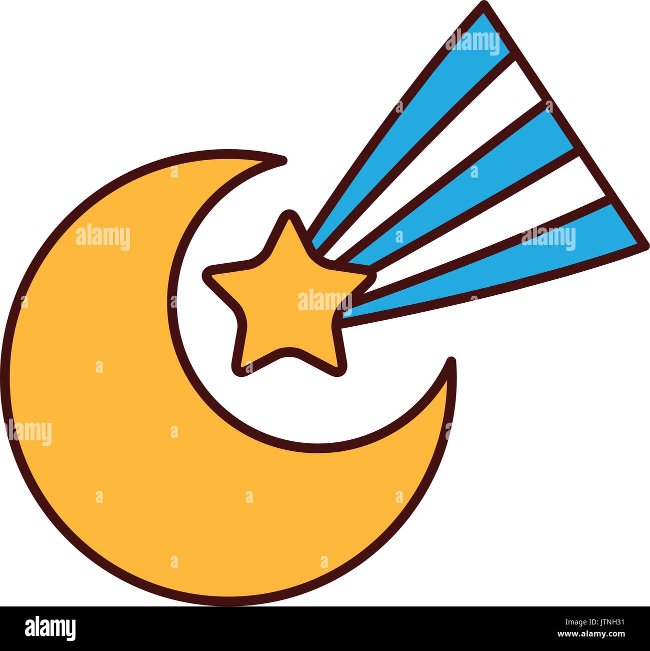 cute moon shooting star Stock Vector Image & Art - Alamy