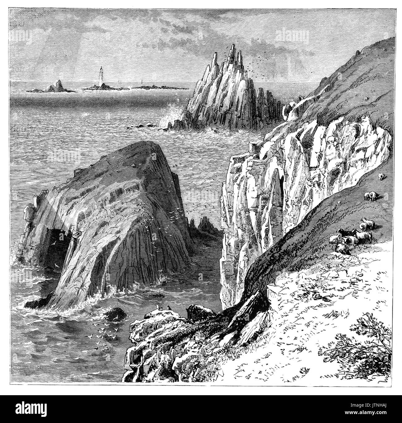 Black and white coastline drawing hi-res stock photography and images ...