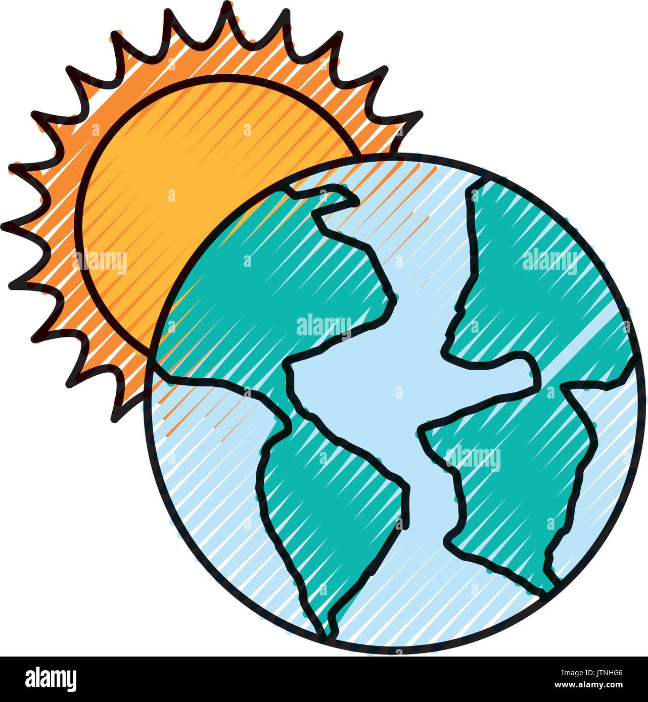 world planet earth with sun Stock Vector Image & Art - Alamy
