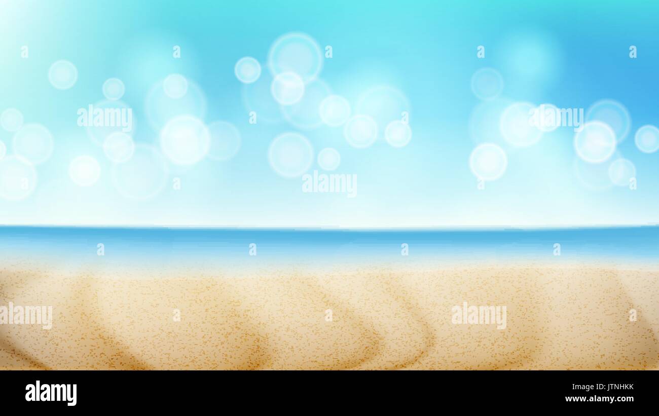 Beach Landscape Vector Summer Scene. Blur Tropical Sea. Beach Seaside ...