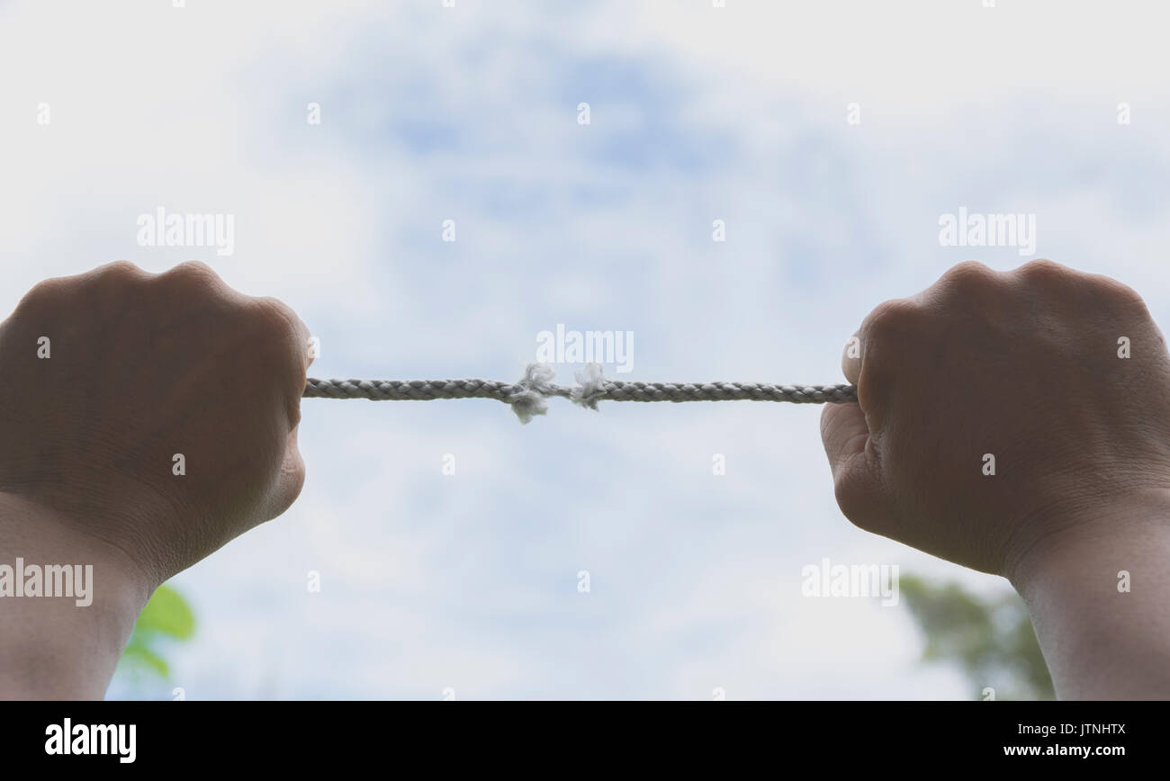 Two Hands Holding Rope High Resolution Stock Photography and Images - Alamy