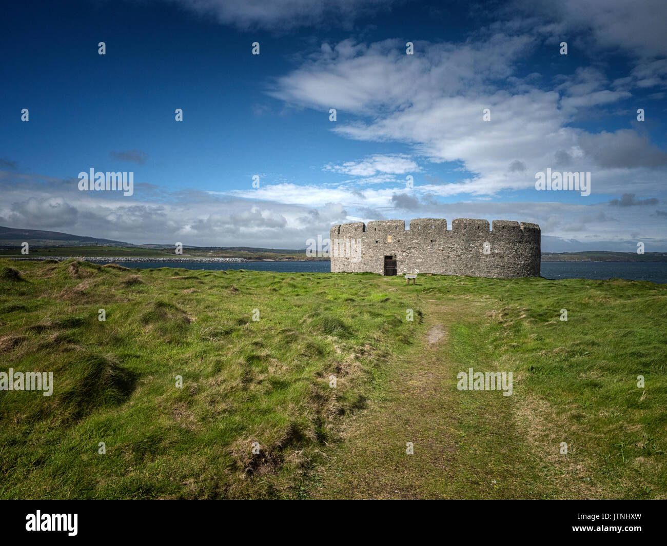 Derby Fort on St Michael's Isle, Isle of Man. The 17th century fort was ...