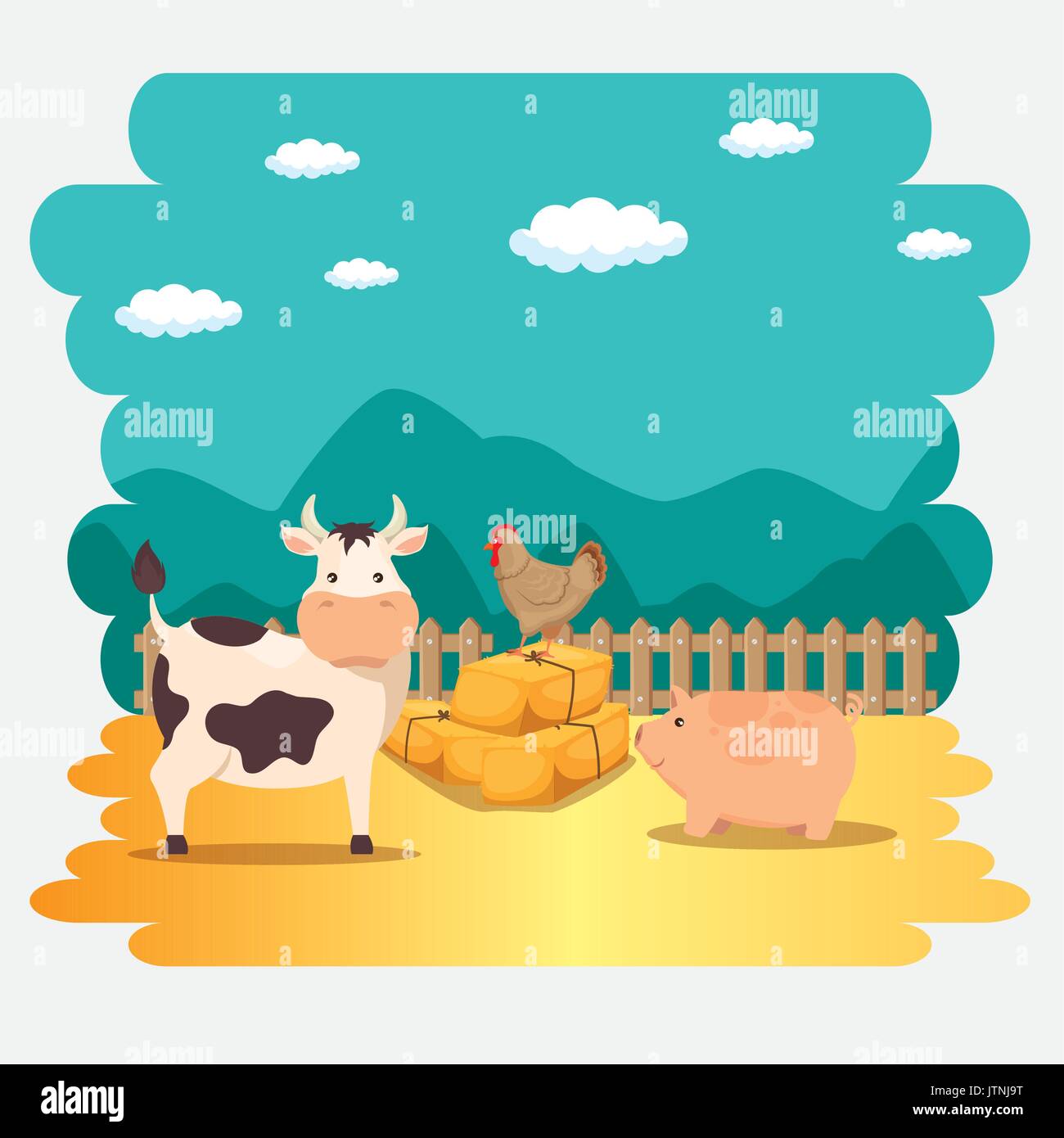 Pig farming production Stock Vector Images - Alamy