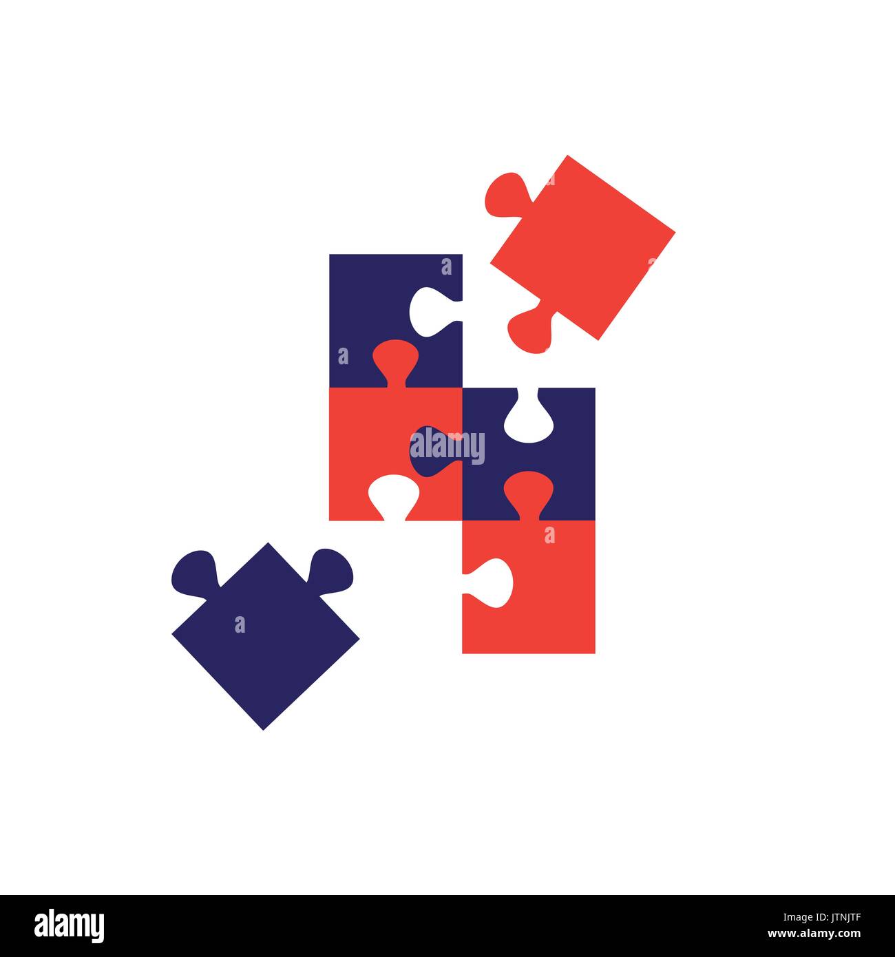 puzzle pieces forming a rectangle, isolated on white background Stock ...