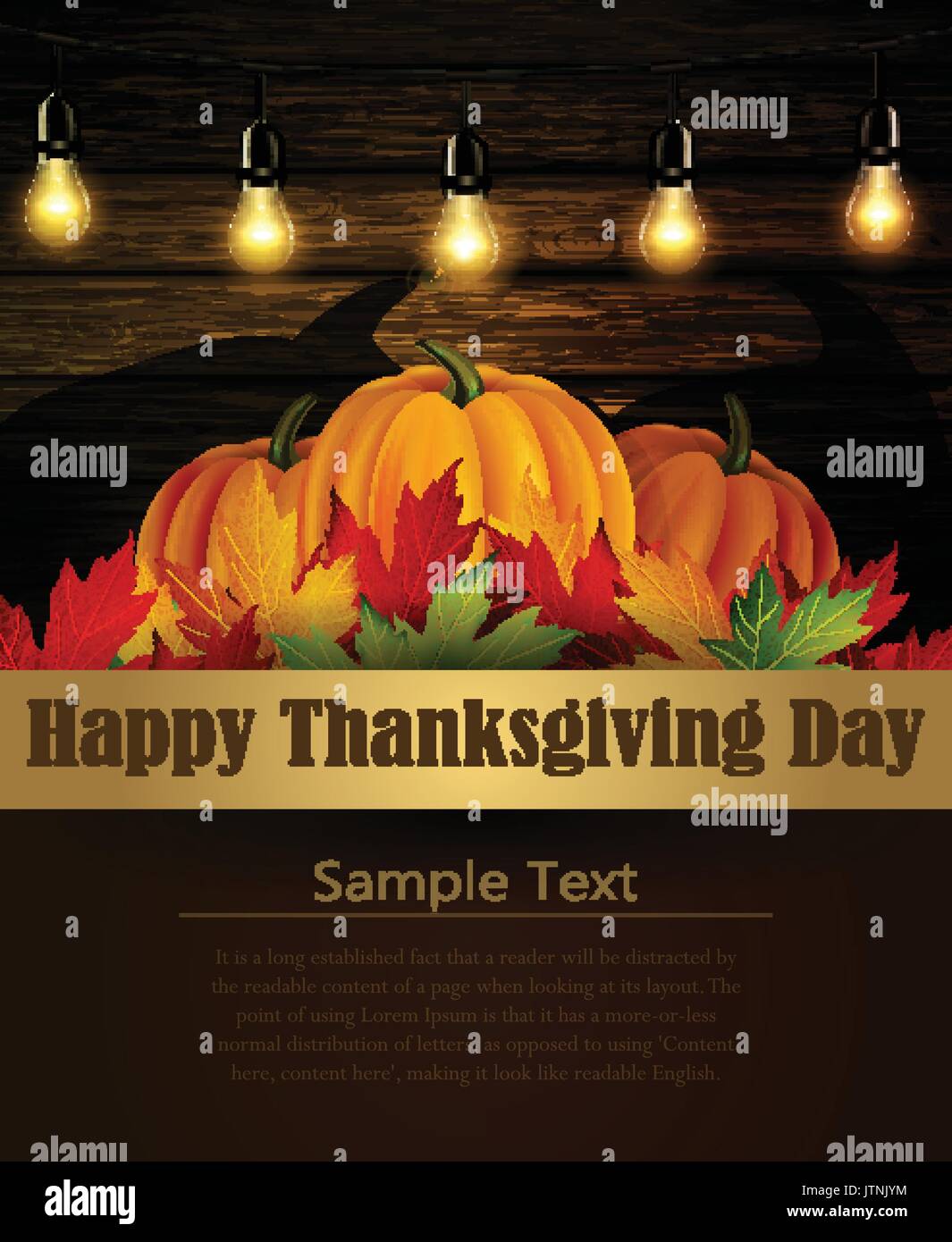 Happy Thanksgiving day background, The vector illustration of pumpkins ...
