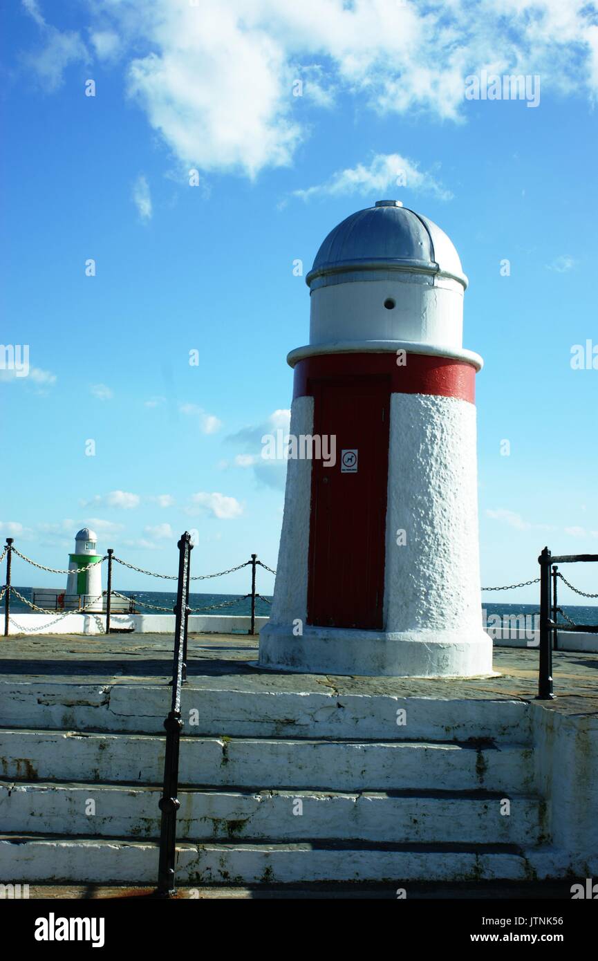 Laxey Lighthouse, Laxey, isle of Man Stock Photo - Alamy