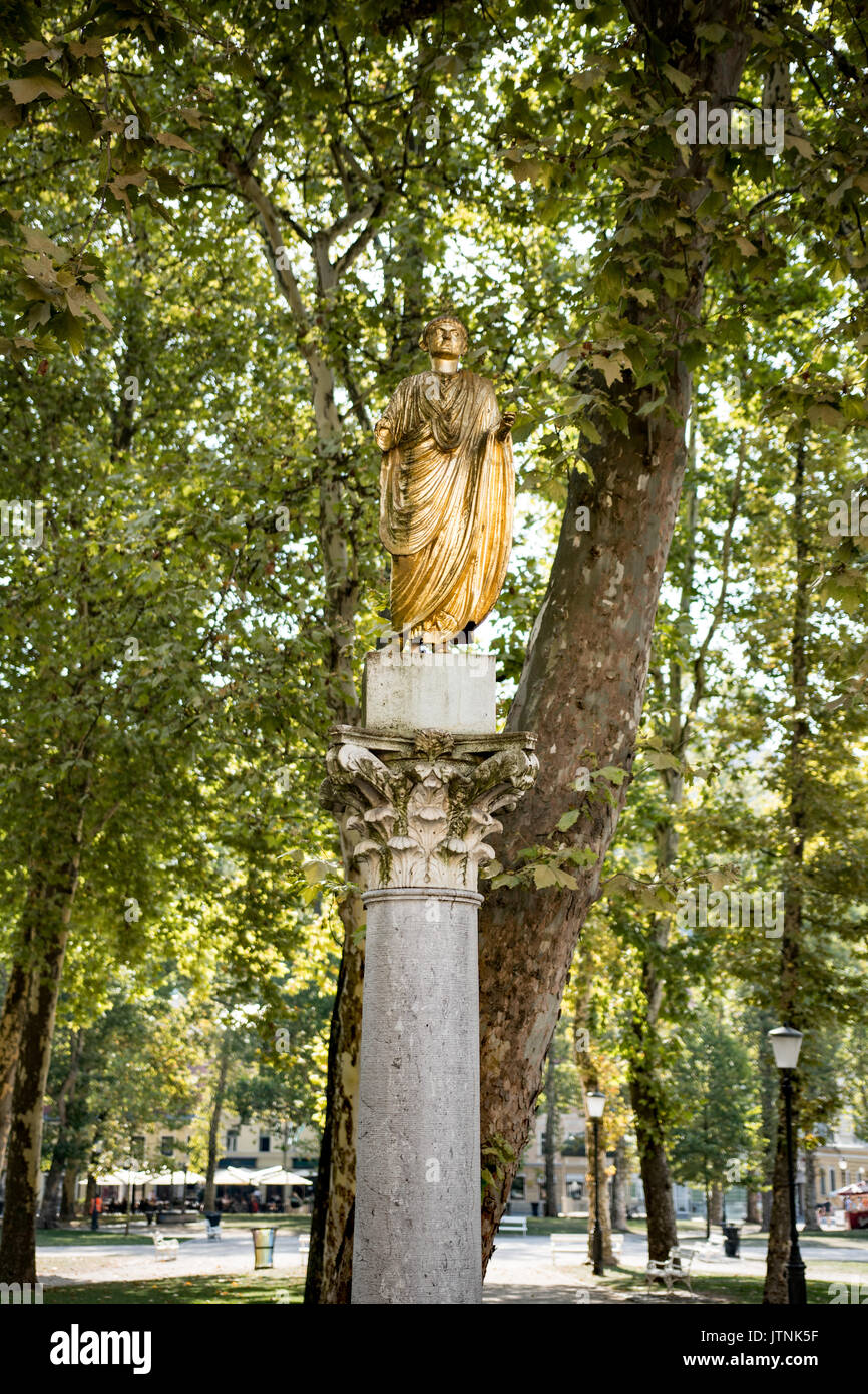 The gilded Roman bronze statue Stock Photo - Alamy