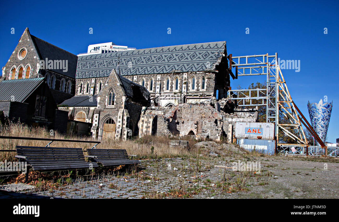 Christchurch Church destroyed in 2011 Stock Photo - Alamy