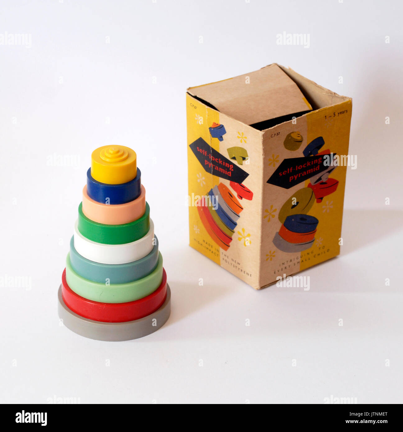 Vintage toy for children Self Locking Pyramid, made by plastic, Made in ...