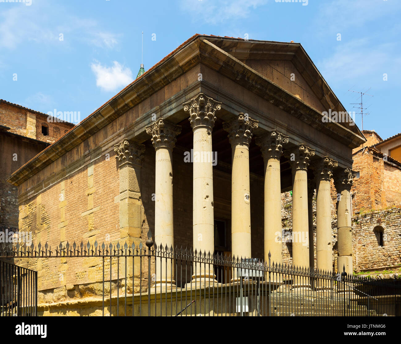 Roman temple of Vic, Spain. The building dates from the early 2nd ...