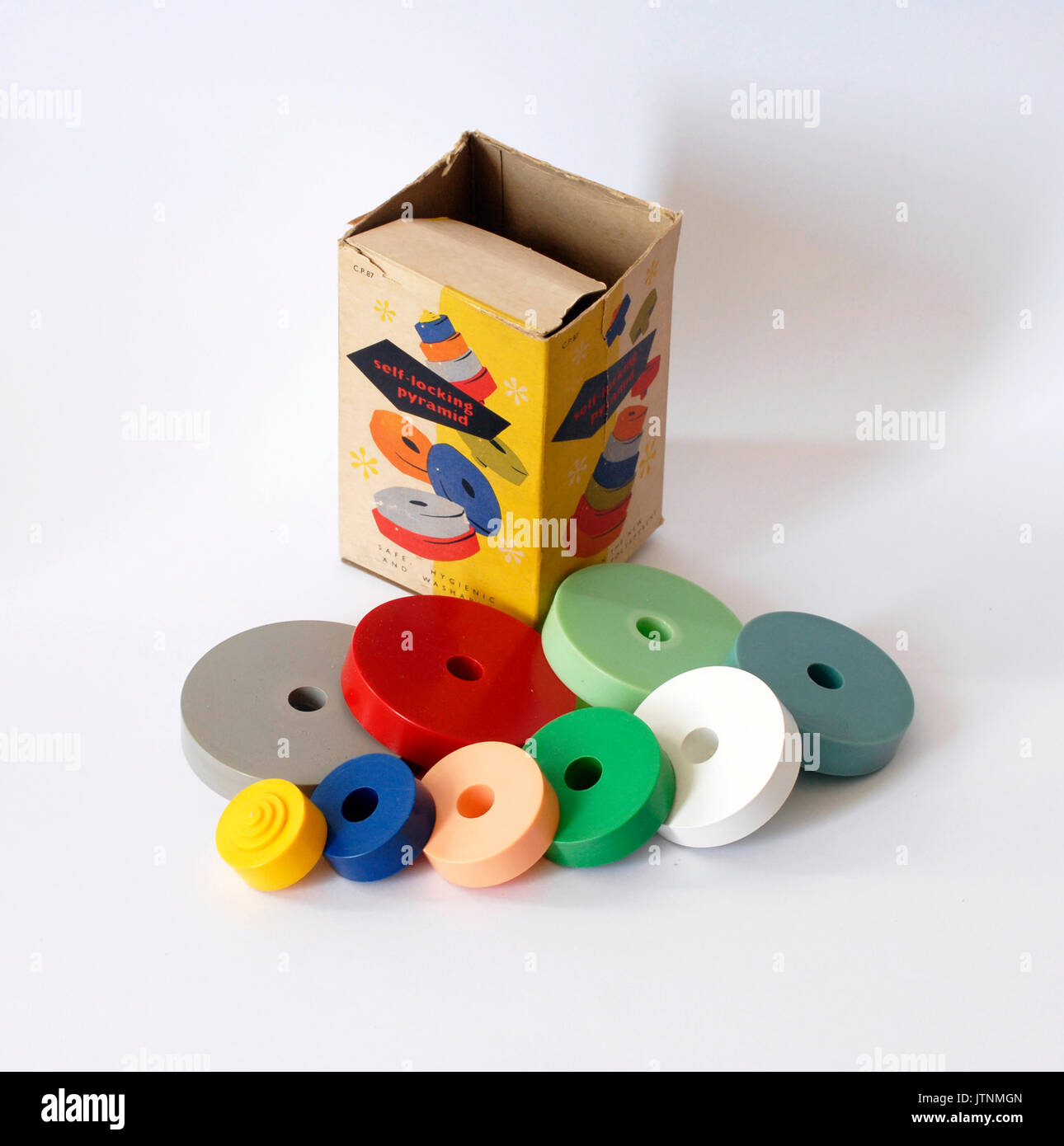 Vintage toy for children Self Locking Pyramid, made by plastic, Made in ...