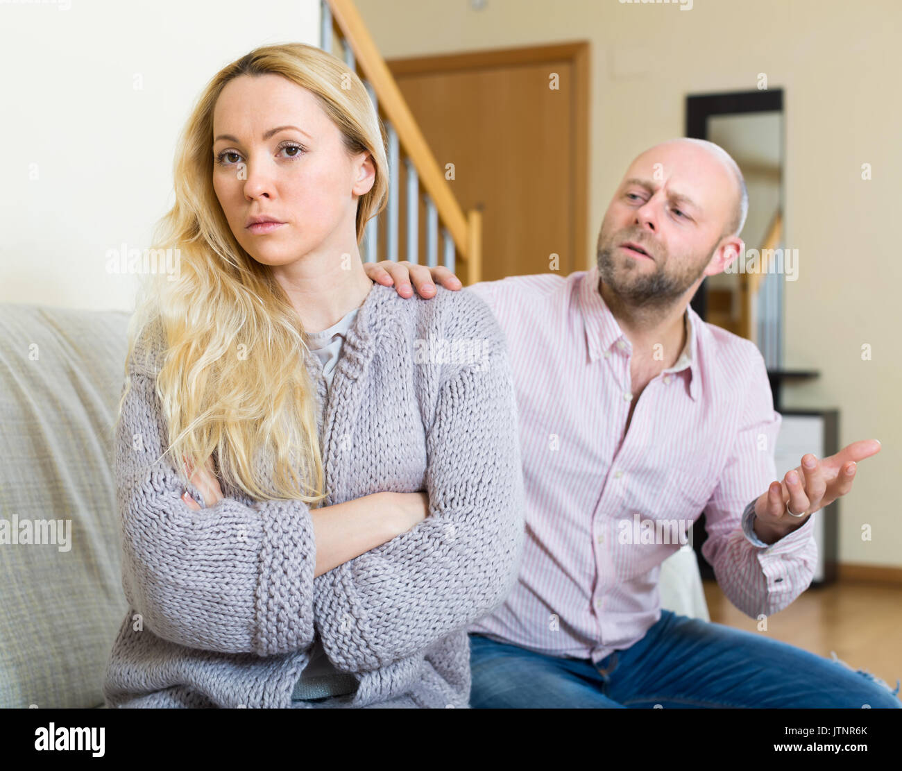 Angry guy depression woman hi-res stock photography and images - Alamy