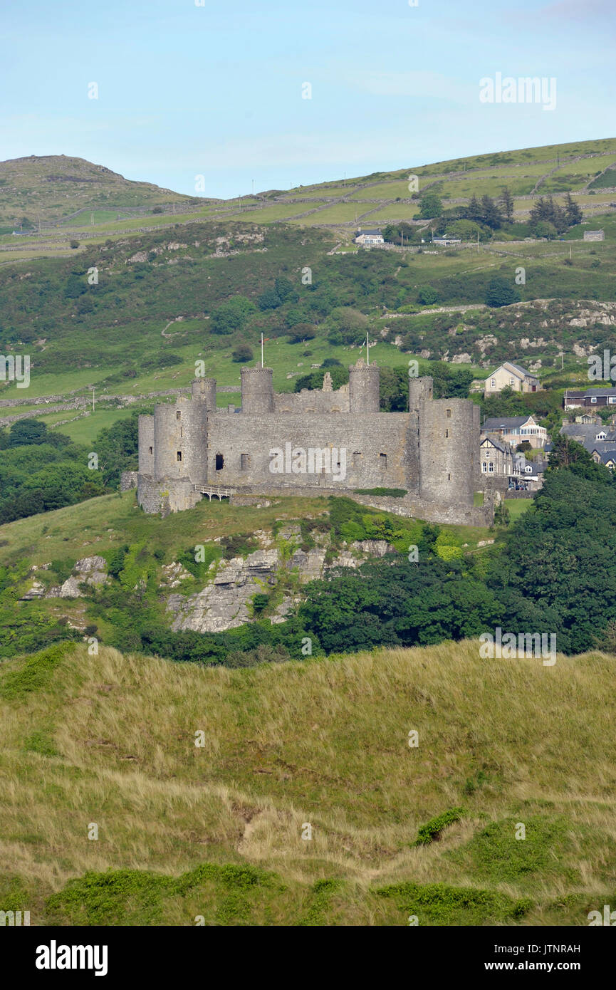 Harlech Castle in Gwynedd, North Wales, a medieval castle built in the ...