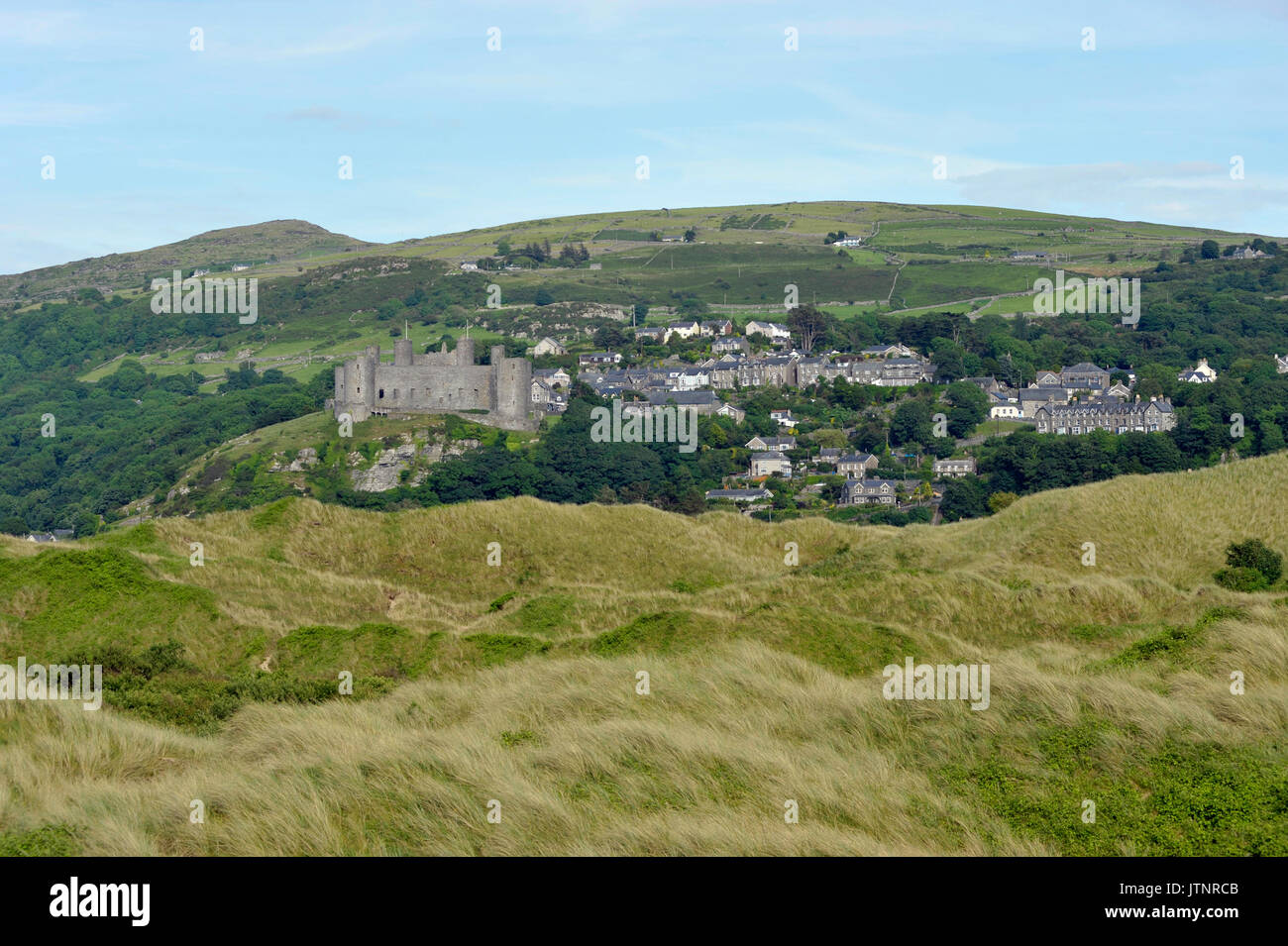 Harlech and it's Castle in Gwynedd, North Wales, a medieval castle ...
