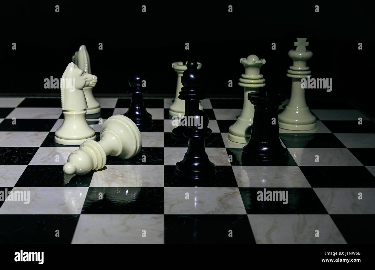 Chess board black and white photo Stock Photo - Alamy